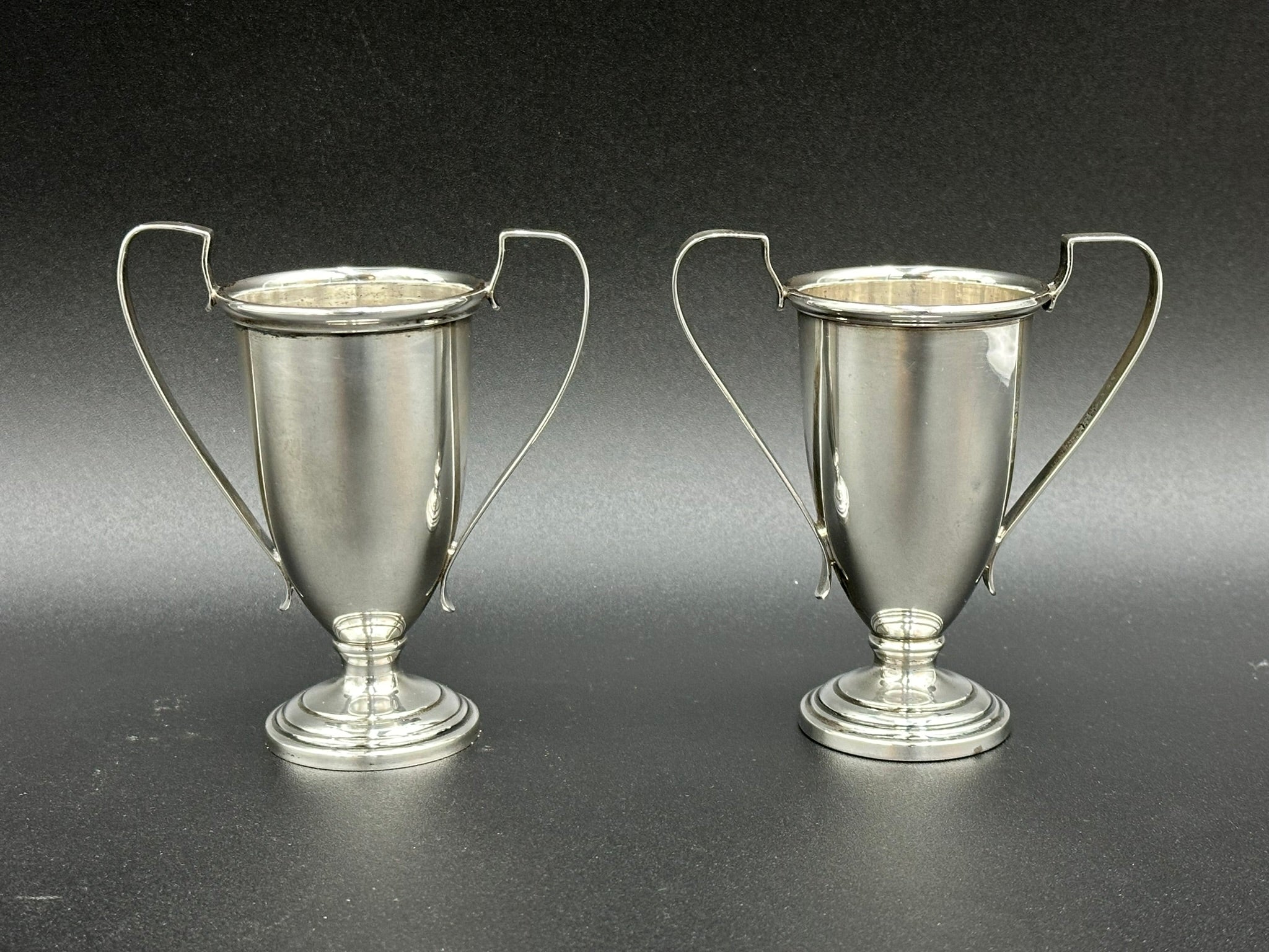 Pair of Small Sterling Silver Trophy Cups by Redlich – Atlanta Silver
